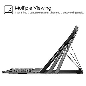 Fintie Keyboard Case for iPad 9th / 8th / 7th Generation (2021/2020/2019) 10.2 Inch, Soft TPU Back Cover with Magnetically Detachable Bluetooth Keyboard & Pencil Holder, 7 Color Backlight, Composition