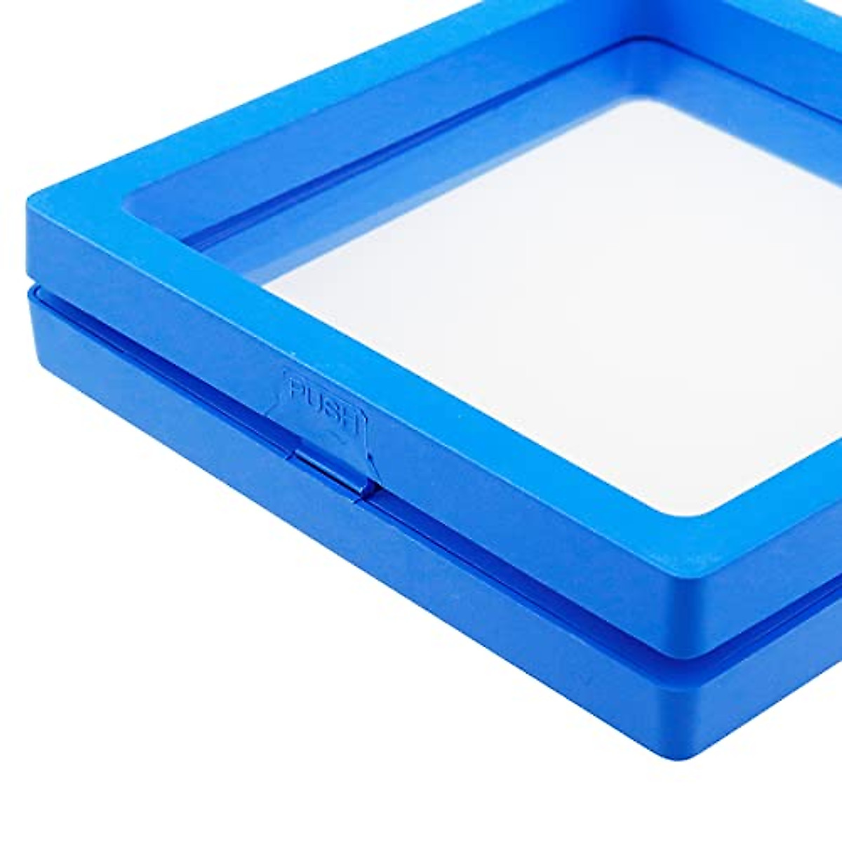 WDONAY Jewelry Storage Suspension Box Square Jewelry Storage Box PE Plastic Film Storage Box，4.33"×4.33"×0.79" Blue 6 PCS