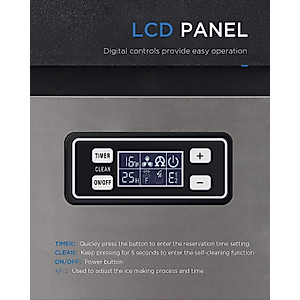 ADT Ice Mahcine Stainless Steel Under Counter Freestanding Commercial Ice Maker Machine for Home/Kitchen/Office/Restaurant/Bar/Coffee (270LB, Single-Water Inlet)