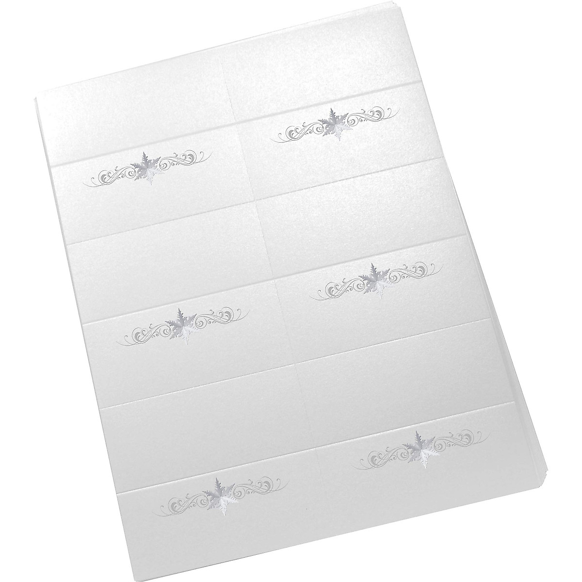 Christmas and Holiday Snowflake Twirl Printable Place Cards, Set of 60 (10 Sheets), Laser & Inkjet Printers - Wedding, Party, Dinner, and Special Events - Made in the USA