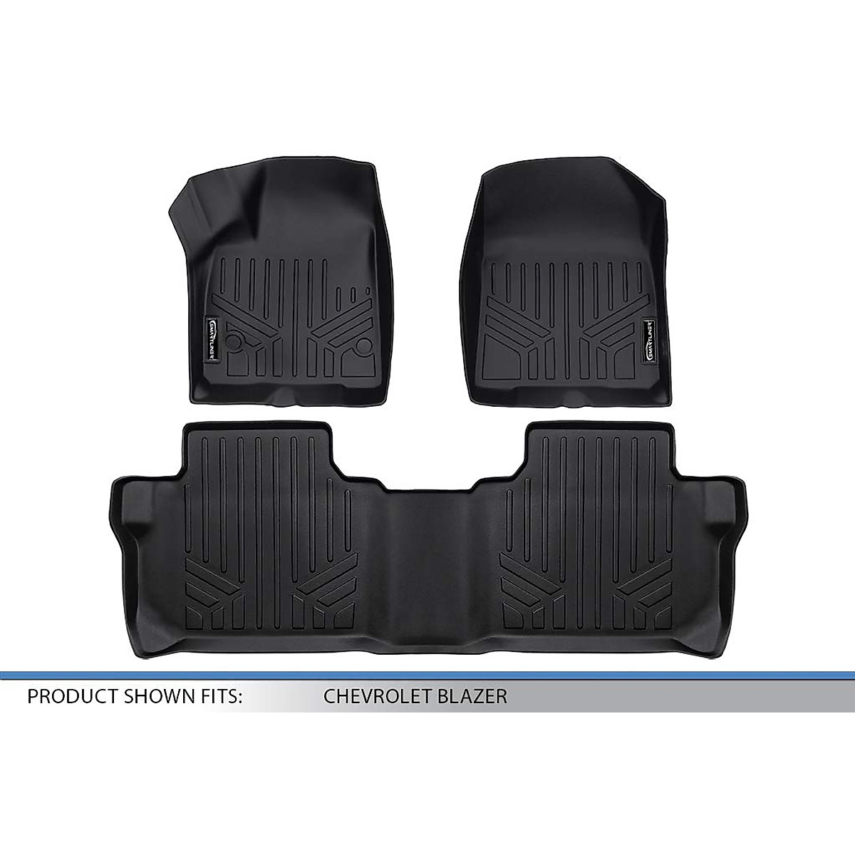 MAXLINER Custom Fit Floor Mats 2 Row Liner Set Black Compatible with 2019-2022 Chevrolet Blazer