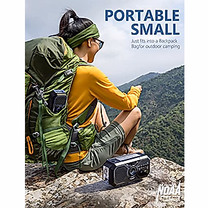 Hand Crank Emergency Radios,Portable NOAA/AM/FM Weather Radio with SOS Alarm,3500mAh Pocket Solar Power Bank Gadget for Home Camping Hiking Outdoor, Must Have Survival Gear Gift for Men Dad