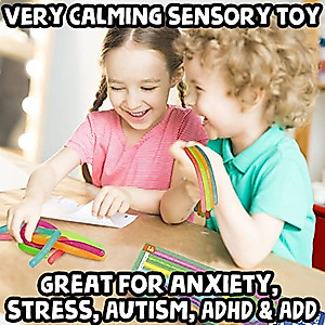 BUNMO Glitter Stretchy Strings 6pk | Perfect Sensory Toys for Anxiety & Stress | Focus & Stimulation | Great Kids Party Favors | Easter Gifts for Kids | Easter Basket Stuffers for Girls