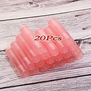 Mini Skater 20Pcs 3/16 Oz (5.5ml) Translucent Lipstick Cosmetic Empty Lip Gloss Lipstick Balm Tube With Caps Container Bottle For Lady Women Makeup Tool (Pink)