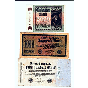 Germany Weimar Republic Set fo 20.000 10.000 5.000 1.000 and 500 Mark Banknotes (Build Your Own Collection)