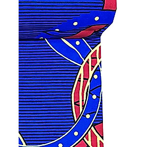 ADWAXDA African Fabric 6 Yards Cotton Wax Print Kente Cloth Ankara Fabric Wax Material for Sewing Dress Clothing(FC044)