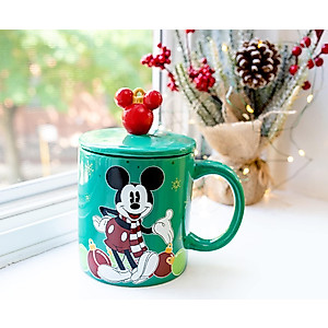 Disney Mickey Mouse Holiday Ornaments Ceramic Mug | Holds 18 Ounces