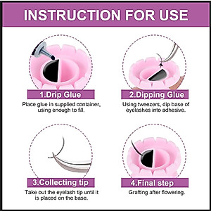 Burboeiy 100PCS Glue Rings Lash Rings for Glue Glue Rings for Eyelash Extensions Eyelash Glue Holder Lash Glue Rings Smart Glue Cups