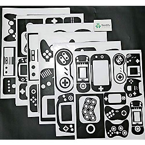 Children Room Art Games Wall Sticker 50pcs/Set Gamepad Game Console Vinyl Decor Stickers for Boys Bedroom Gaming Wall Decal Bedroom Removablr Murals AM108 (Black)