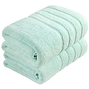 Comfort Realm Ultra Soft Towel Set, Combed Cotton 600 GSM 100 Percent Cotton (Mint, 2 Bath Sheet)