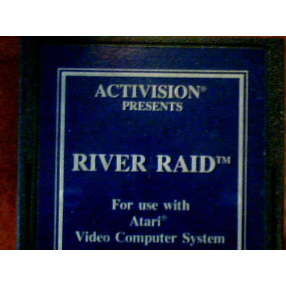 1982 Activision Presents "River Raid" Video Game Cartridge for Atari 2600---blue Image Label Version #Ax-020-04 (Activision Presents River Raid for Use with Atari Video Game System---program Contents Audio Visual Display, and Label---activision 1982 Ax-02