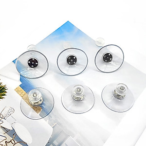 Juxiamal 6pcs Screw Suction Cups Glass Suction Pads 40mm Clear PVC Plastic Sucker Pads Without Hook Extra Strong Suction Power Holder for Bathroom Wall Window Car Shade License Plates