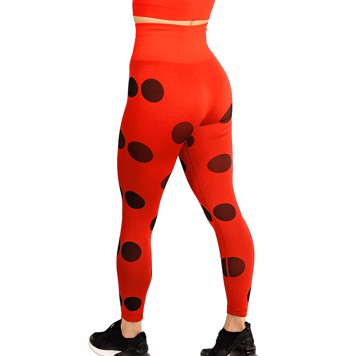 Miraculous Ladybug Womens Leggings Active Cosplay - Seamless for Gym Workout, Exercise, Yoga, Running by MAXXIM Red Large