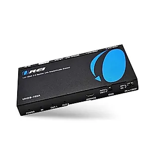 OREI 1x2 2.0 HDMI Splitter with Scaler Audio Extractor 2 Ports with Full Ultra HDCP 2.4K at 60Hz & 3D Supports EDID Control - UHDS-102A