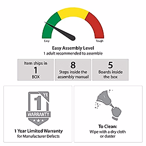 Novogratz Bushwick Ladder Desk, Pale Oak on White Metal