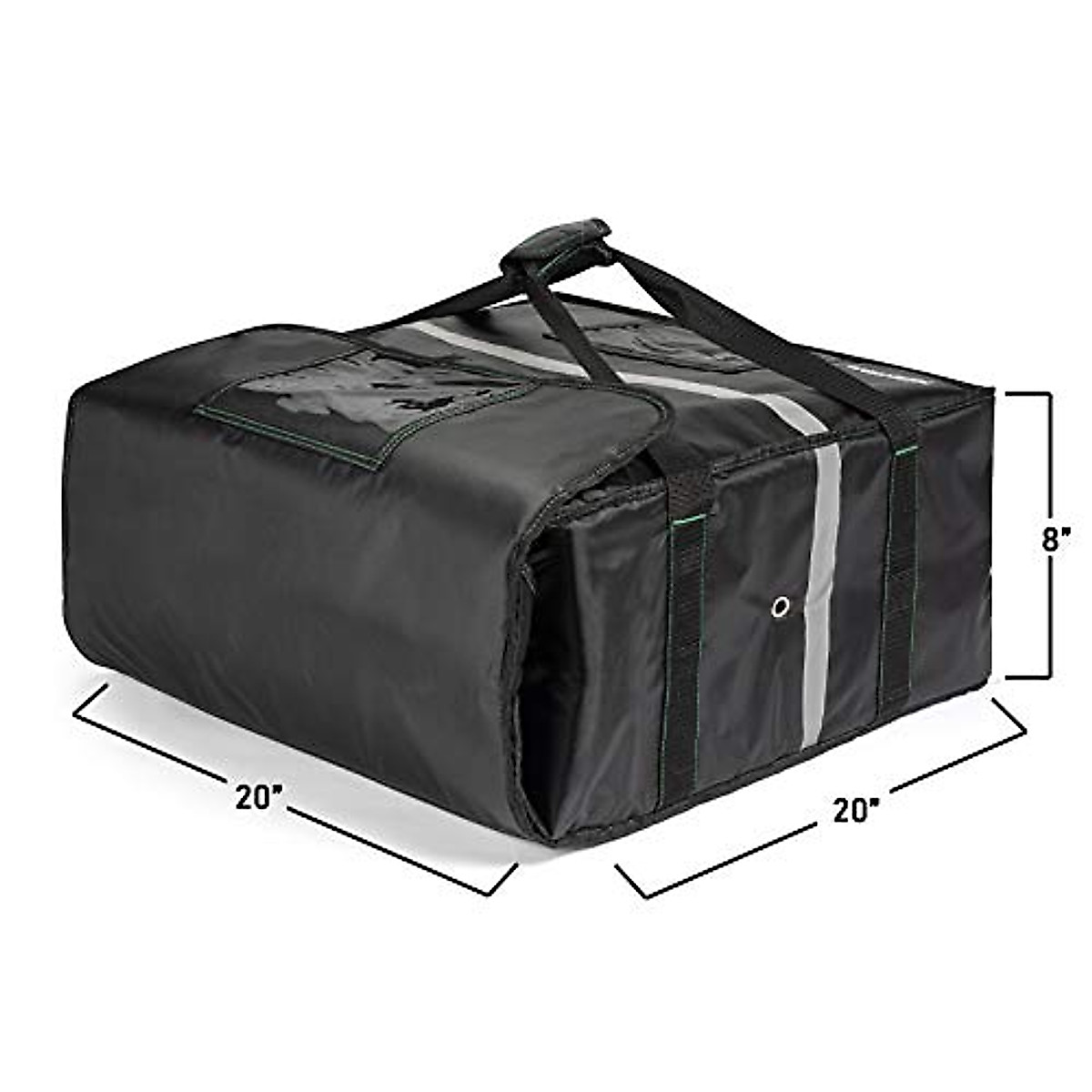 Homevative Insulated Pizza & Food Delivery Bag, fits 4 Large Pizzas or Trays, 20" x 20" x 8", Black