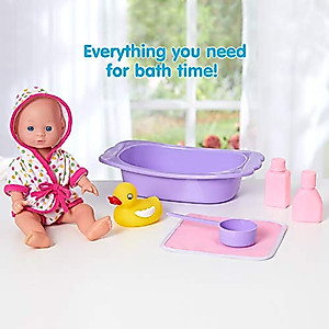 Kidoozie Bathtime Baby, 12-Inch Doll, Bath tub and Accessories for Kids, Pretend Play, Ages 3 and up (G02566)
