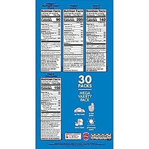 Kellogg's Mega Variety Pack (MVP) Snacks, Lunch Snacks, Office and Kids Snacks, Variety Pack, 30.1oz Box (30 Snacks)