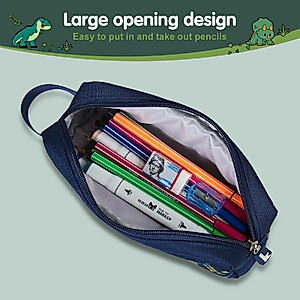 NOHOO Pencil case, funny Animal Print Pencil bag for kids, Large Lightweight Portable pencil pouch with Zipper for Girls Boy Students Teens Adults School office Travel Holder Box -Dinosaurs