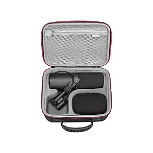 RLSOCO Case for Shure SM7B Dynamic Vocal Microphone & Shure MV7+ / MV7X / MV7 Podcast Dynamic Microphone (Black)