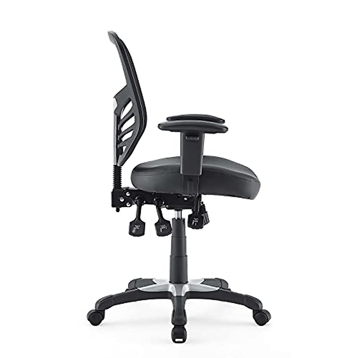 Modway Articulate Mesh Office Chair with Fully Adjustable Vegan Leather Seat In Black