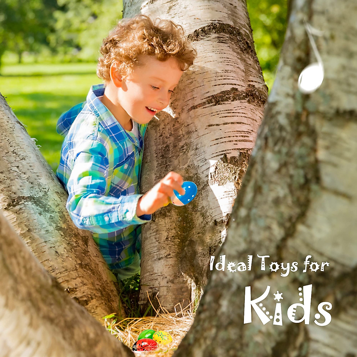 6 Pack Easter Eggs Wooden Percussion Musical Shake Eggs Easter Egg Shakers for Kids Boys Girls Toddlers Easter Gifts Easter Basket Stuffers Fillers