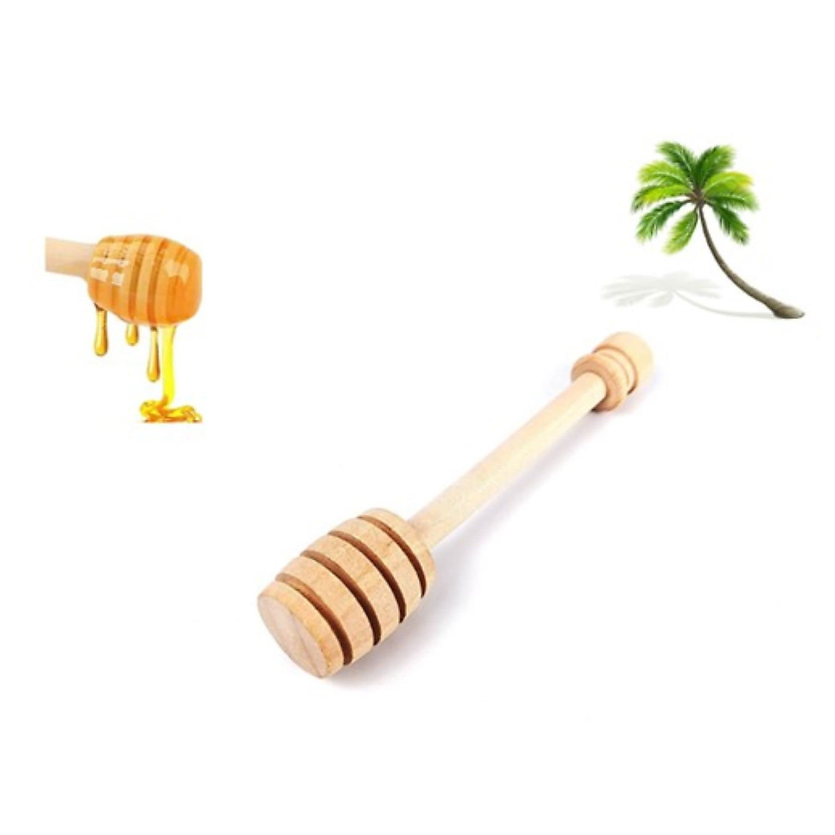 Birdielux Honey Dipper Stick Wooden Honey Mixing Stirrer Honey Spoon Honey Dispenser Cucharón de Miel Wedding Party Favor Gifts
