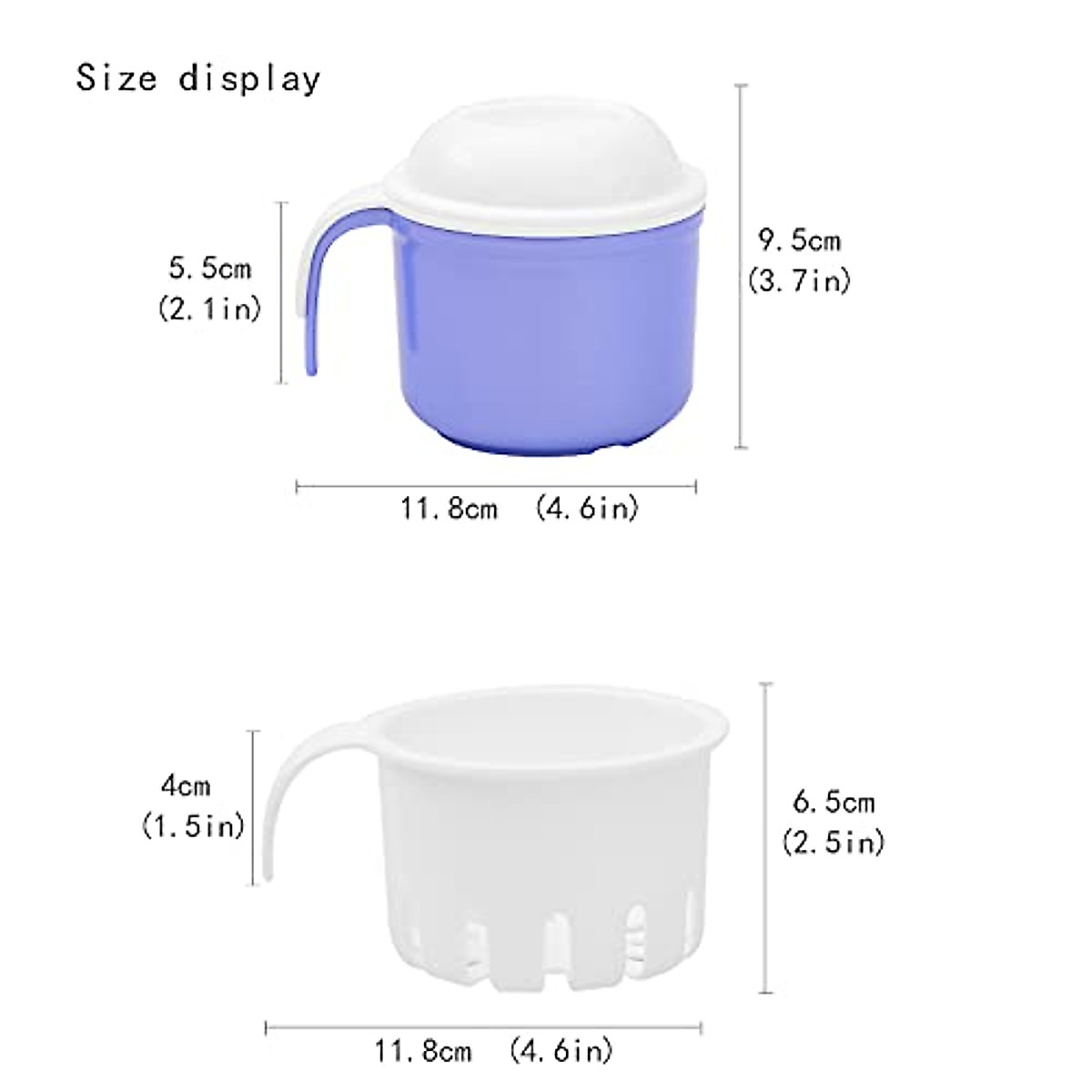 BUZAI Denture Bath Box Cup, Denture Bath Case With Strainer, Large And Large Capacity Sturdy Denture Case, Used To Soak Dentures, Blue, 11.8cm*11.8cm*9.5cm (4.6in*4.6in*3.7in)