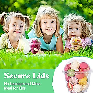 botogift 8 oz Clear Plastic Dessert Cups with Dome Lids (25Sets) - Disposable Snack Bowls (No Hole) for Cereal Parfait, Yogurt, Cupcakes, Pudding, Jello and Individual Desserts at Party