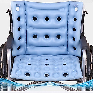 Eyourlife Inflatable Seat Cushion PVC Wheelchair Seat Cushion with Hand Pump Air Mattress Breathable Chair Cushion for Prolonged Sitting (C)