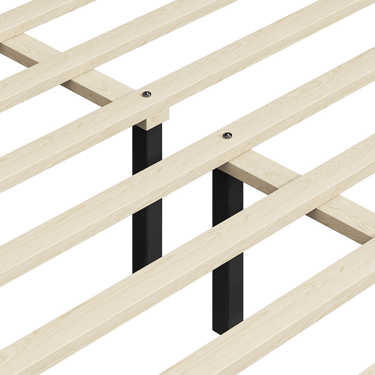 Yaheetech Upholstered Platform Bed with Wing Side Headboard,Heavy Duty Wooden Slat Support/No Box Spring Needed/Easy Assembly, Light Gray Full Bed