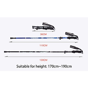 Upgrade Trekking Pole,Ultralight Aluminium Alloy Foldable, Anti Shock Walking/Camping （1 Pack，Red）