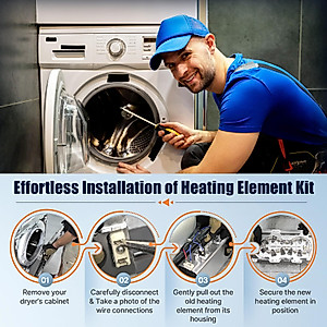 Upgraded DC47-00019A Dryer Heating Element for Samsung Dryer dv45h7000ew/a2 dv42h5000ew/a3 dv40j3000ew/a2 Dryer Parts Thermal Fuse DC47-00016A DC47-00018A DC32-00007A DC96-00887A