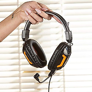 X Rocker, 5198001, XH1 Headset with Microphone, 7.09 x 3.94 x 7.87, Black/Orange