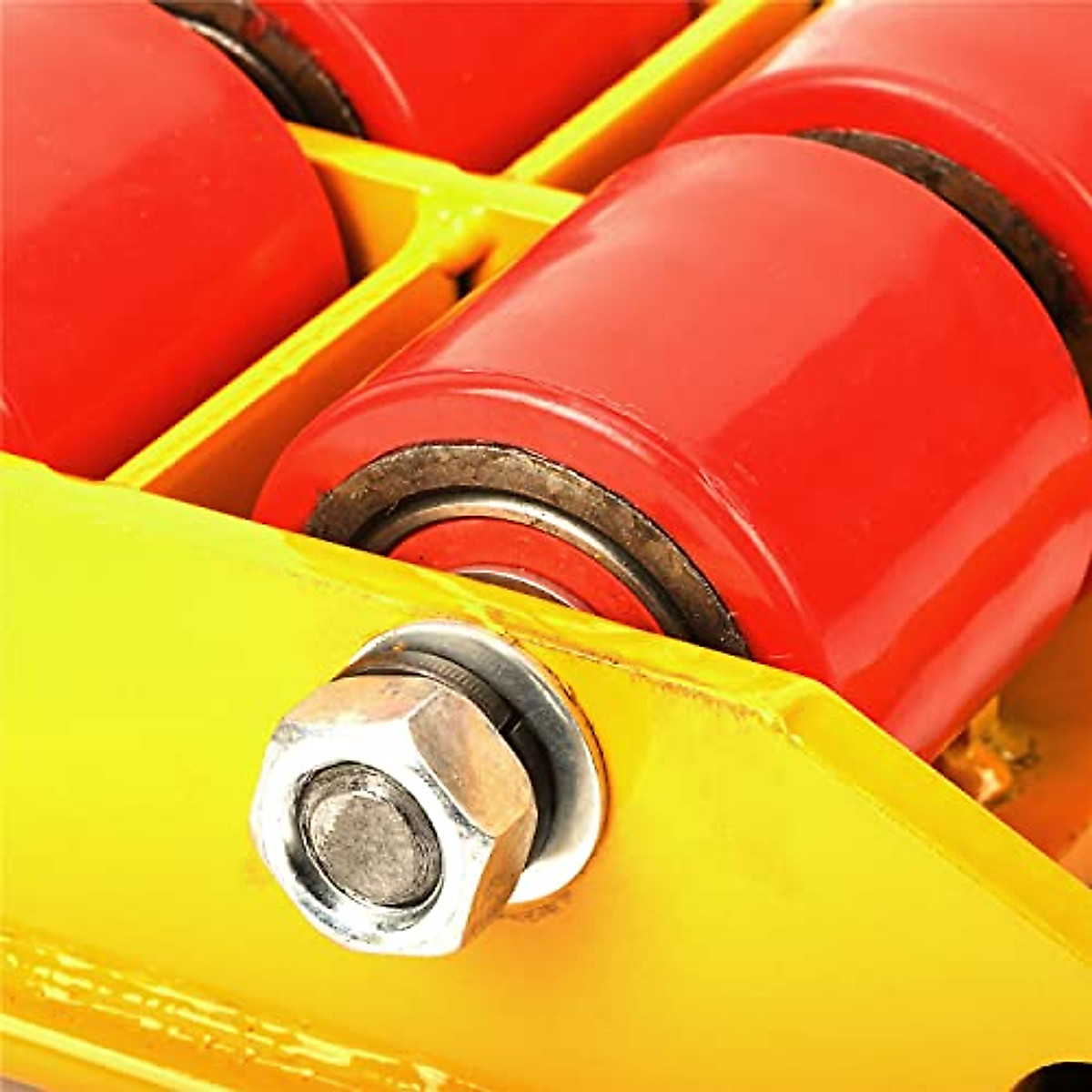 6T Industrial Machinery Mover 13200LBS Heavy Duty Machinery Skate Dolly Machinery Moving Skate w/ 360°Rotation Cap and 4 Rollers for Industrial Moving Equipment - Yellow