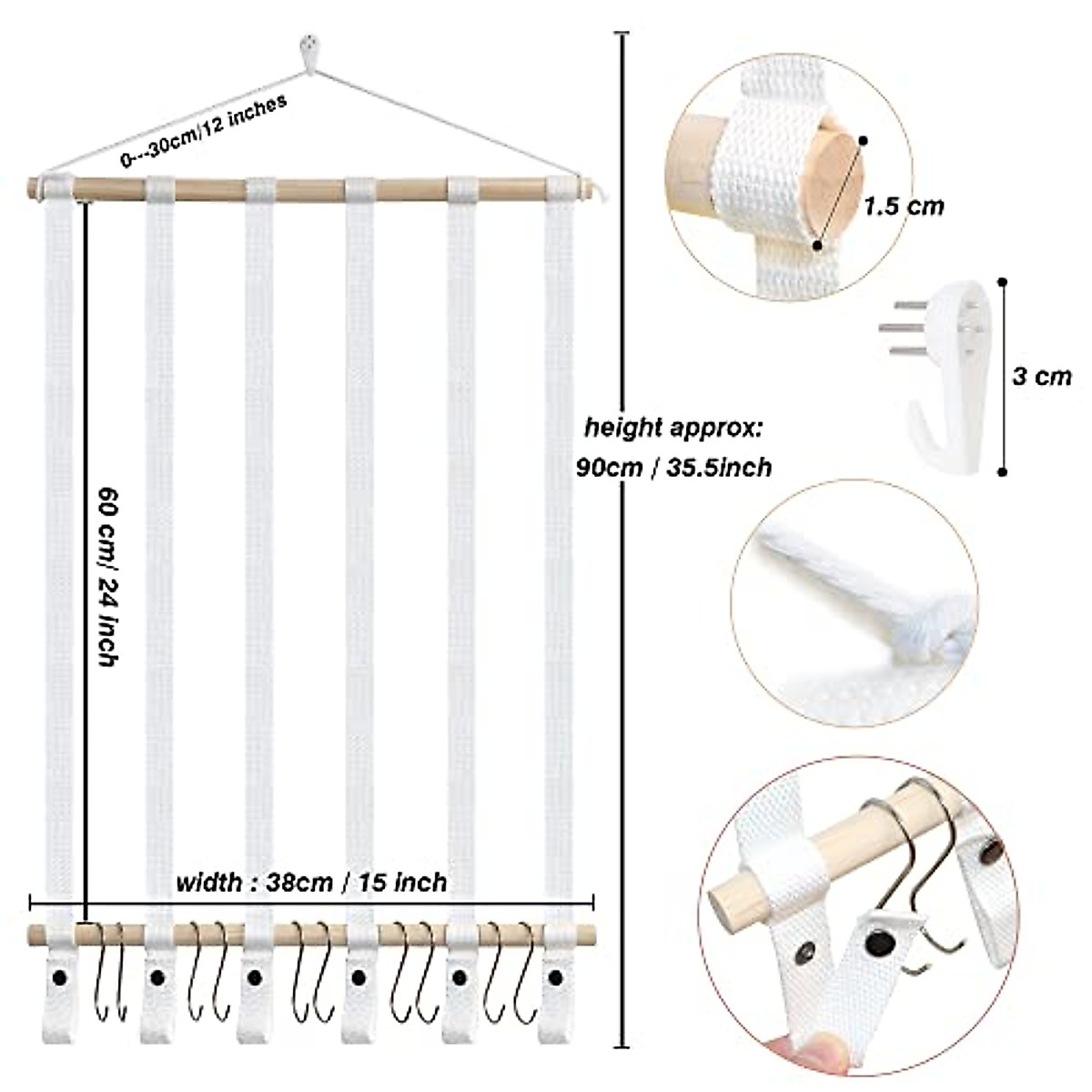 ALinmo Bow Holder for Girls Hair Bows, Bow Hanger for Baby Girl Hair Accessories, Head Band Holder Wall Hanging Decor, Bow Organizer for Baby Girls Room, Nursery, Ornament Gift