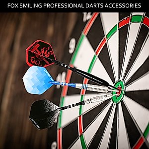 FOX SMILING Dart Flights Accessories Set, 120PCS(20 Designs) Standard Shape Durable PET Replacement Skull Dart Feather Tail Wing 120 Micron for Steel Tip Dart and Soft Tip Darts (120PCS)