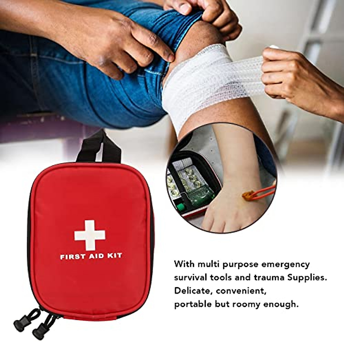 Camping First Aid Kits,Emergency Kit Household Emergency Bag Survival Gear Kit for Outdoor Travel Hiking Hunting