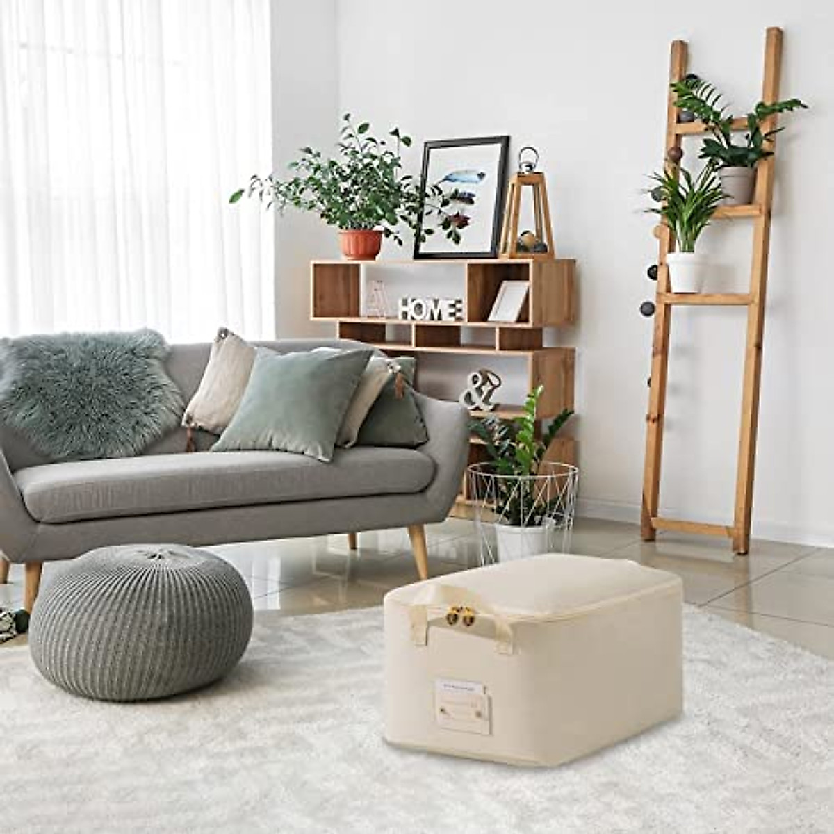 Askfairy Multipurpose Storage Bag, Foldable Quilt Storage Bag for Quilts,Blankets, Clothes, Breathable, Sturdy