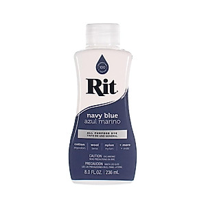 Rit Dye – 8 Oz. Liquid Fabric Dye for Clothing, Décor, and Crafts – Navy Blue (1 Pack)
