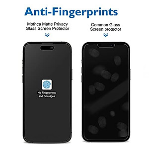 Mothca Matte Privacy Screen Protector for iPhone 14 Pro Max 6.7-inch with Alignment Sticker, Anti-Spy Anti-Glare Full Coverage Tempered Glass Anti-Fingerprint Shield Smooth & No Dark, Easy to Install