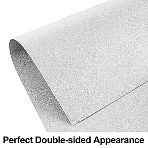 Double-sided Silver Glitter Cardstock 12x12 for Cricut - Goefun 24 Sheets 12x12 Silver Cardstock, 300 GSM/110LB Silver Glitter Paper for Crafts, Christmas, Anniversary