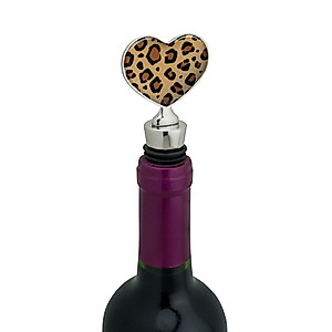 Leopard Print Animal Spots Heart Love Wine Bottle Stopper
