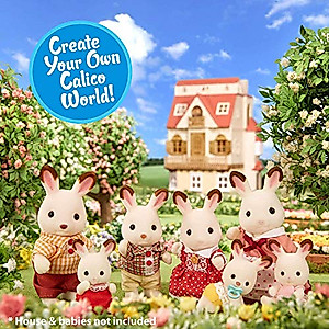 Calico Critters Triplets Care Set - Dollhouse Playset with 3 Hopscotch Rabbit Figures & Accessories Included