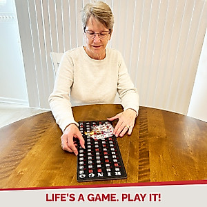 MR CHIPS Jam-Proof Finger Tip Master Bingo Card with Sliding Windows Large Cardboard Calling Cards Stars and Stripes Style