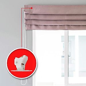 Amazing Drapery Hardware Large White Roman Shade Cord Lock with Dual Brass Wheels - Holds up to 5 Lift Cords, Suitable for Roman and Pleated Shades - 8-Pack