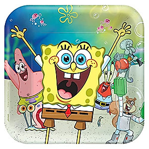 SpongeBob Party Supplies Pack Serves 16 SpongeBob Birthday Party Supplies: SpongeBob Plates and Napkins with Birthday Candles (Bundle for 16)