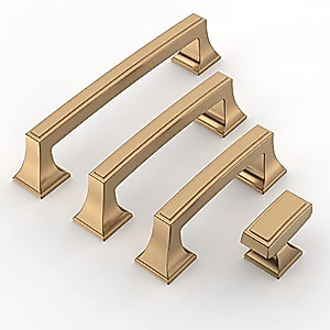 KNOKLOCK 10 Pack 5 Inch(128mm) Kitchen Cabinet Handles Champagne Bronze Cabinet Pulls Gold Kitchen Cabinet Hardware Drawer Pulls for Dresser Cupboard Wardrobe