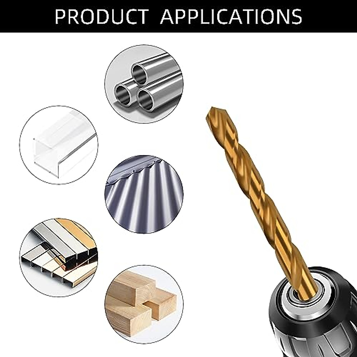 Cobalt Drill Bit Set,NOEAIKE 15PCS M35 HSS Metal Drill Bits,Twist Jobber Length Cobalt Drill Bits for Hardened Steel,Stainless Steel,Cast Iron,Aluminum Alloy and Wood with Storage Case Size 1.5-10mm