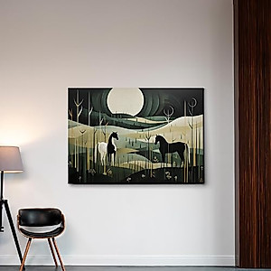 Majestic Black Stallion Galloping In The Clouds, Black Horse On Salt Flats, Canvas Print, Black Horse Print, Black Horse Wall Art